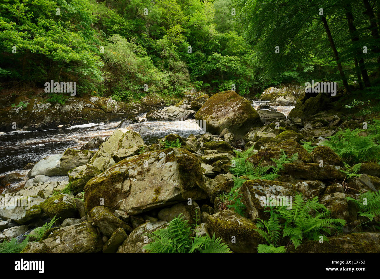 Afon Conwy - the river Conway near conway Falls, Betws y Coed in North ...