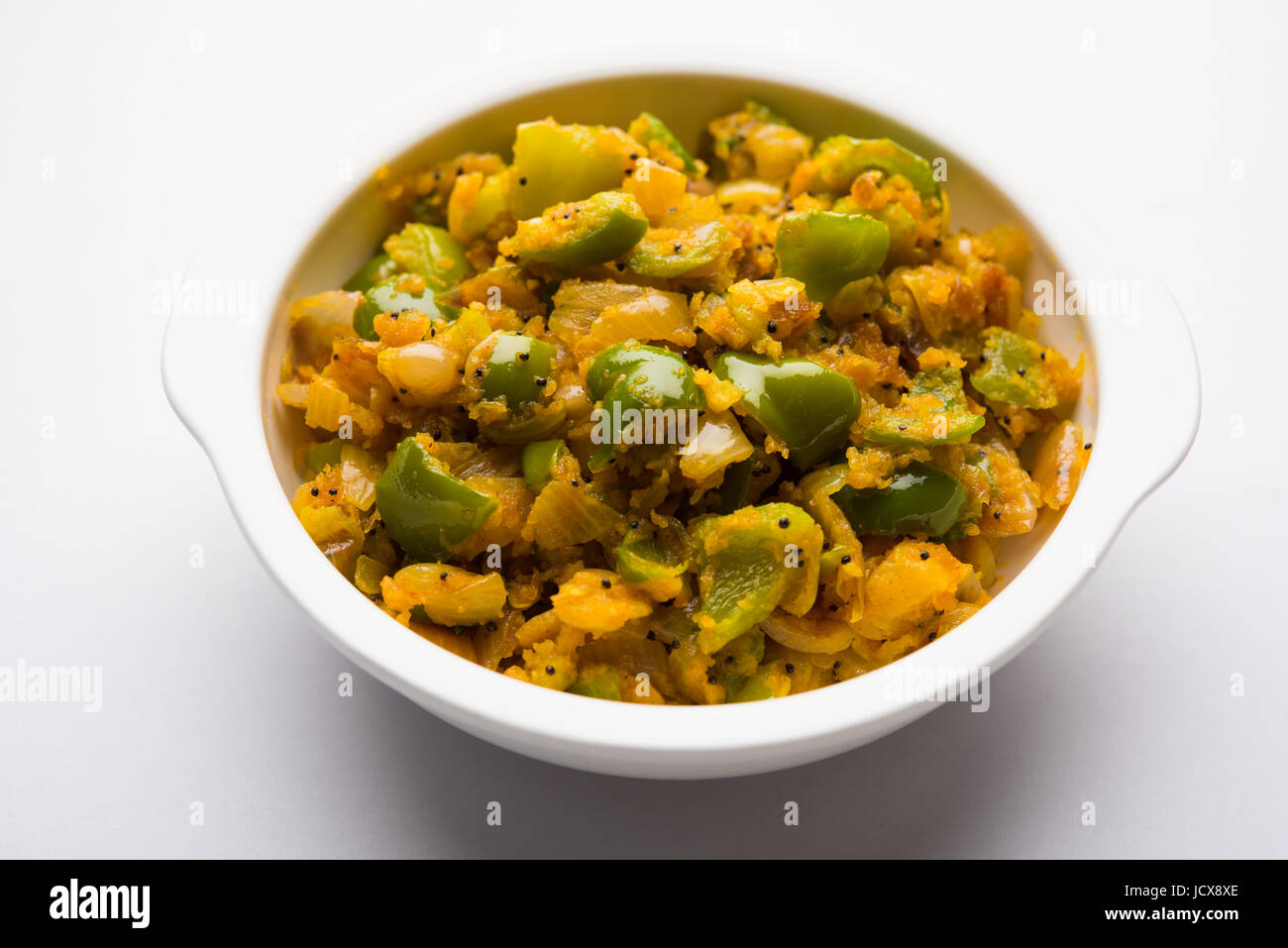 shimla mirch sabji or simla mirch sabzi or spicy capsicum indian food ...