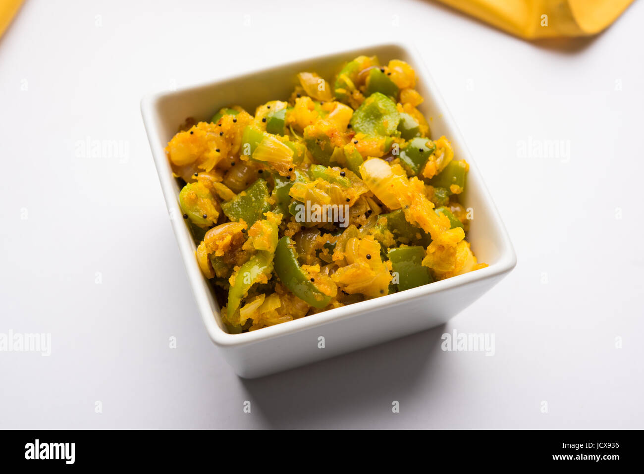 shimla mirch sabji or simla mirch sabzi or spicy capsicum indian food ...