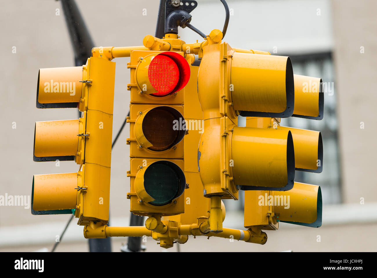 Red Traffic Light Signal, New York, United States of America Stock ...