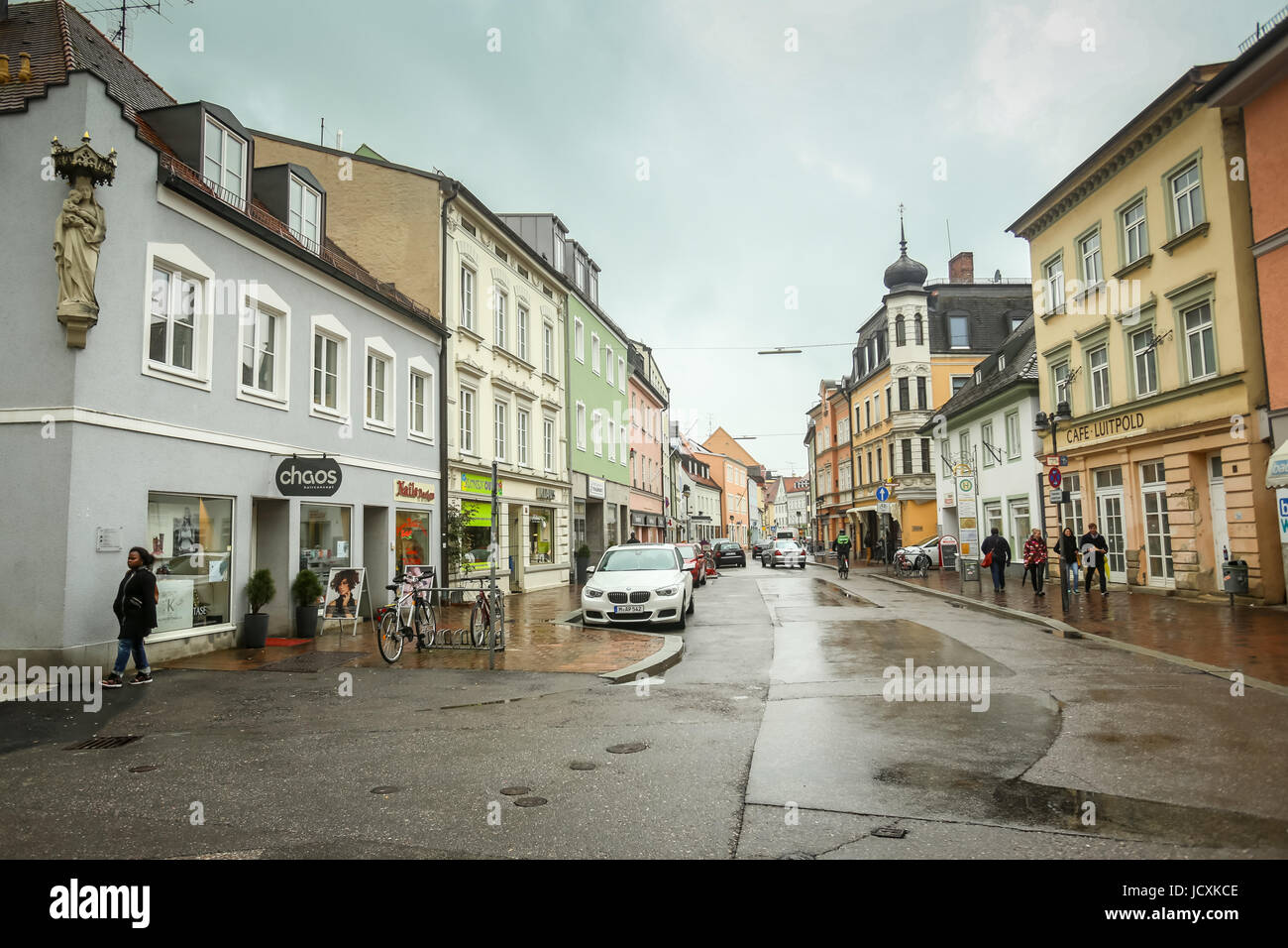 FREISING, GERMANY - MAY 8, 2017: Traditional german architecture with ...