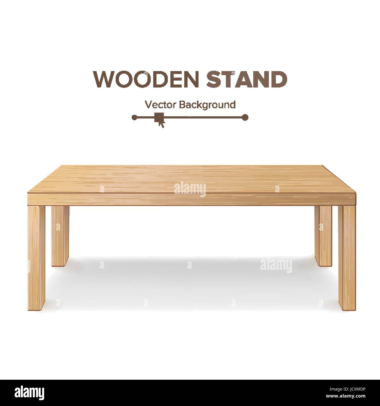 Wooden Empty Square Table. Isolated Furniture, Platform Realistic Stock ...