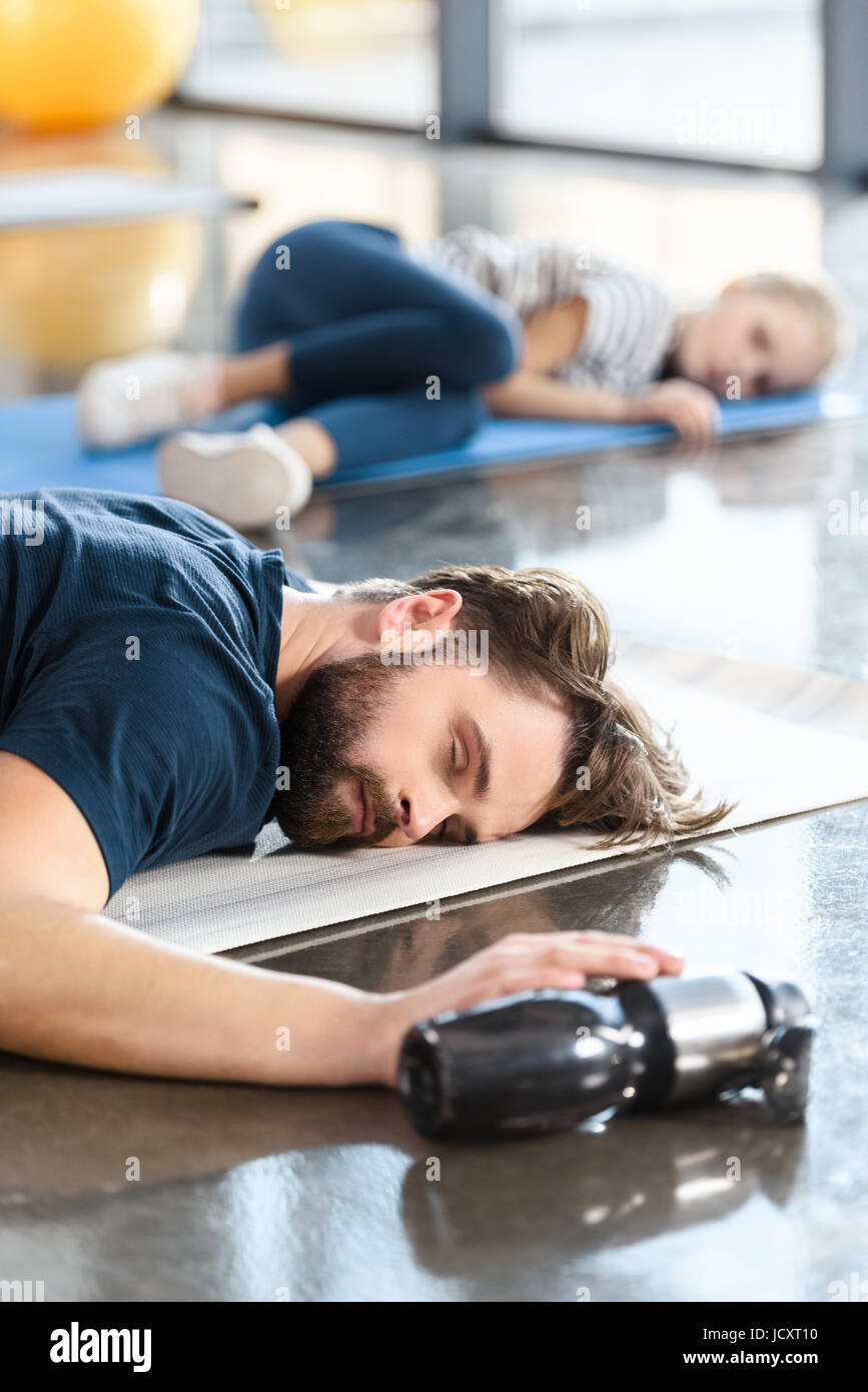 Man lying on mat hi-res stock photography and images - Alamy