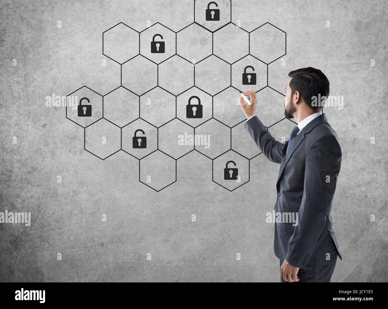 Hexagonal icons hi-res stock photography and images - Alamy