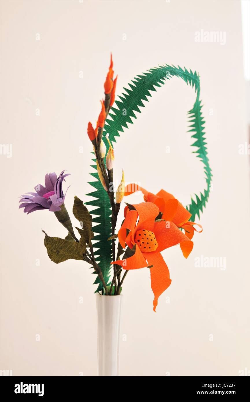 Paper flower and real flower hi-res stock photography and images - Alamy