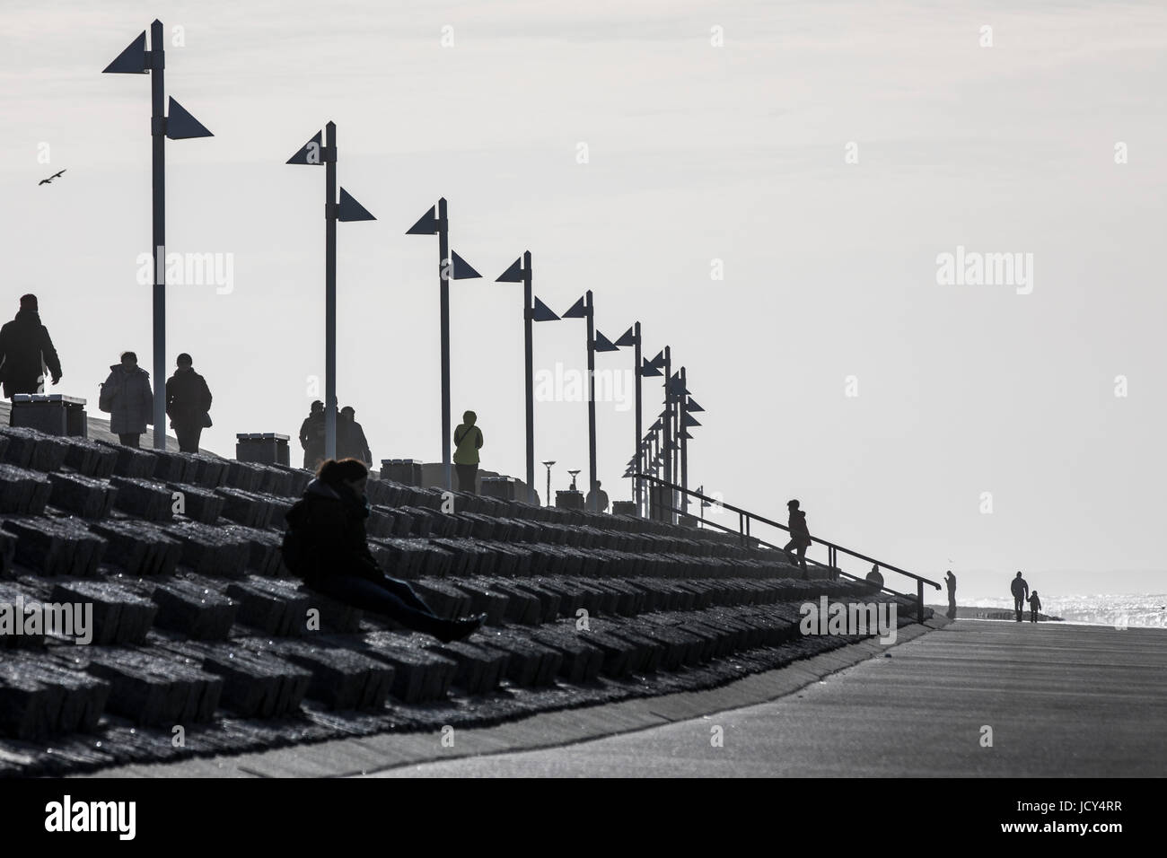 North Sea island, Norderney, East Frisia, Germany, beach promenade ...