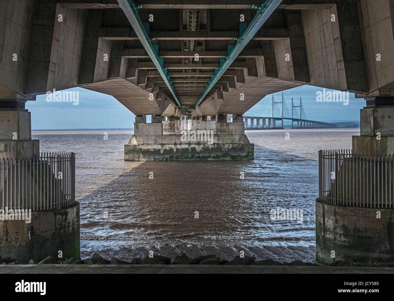 Second Severn Crossing from Underneath Stock Photo - Alamy