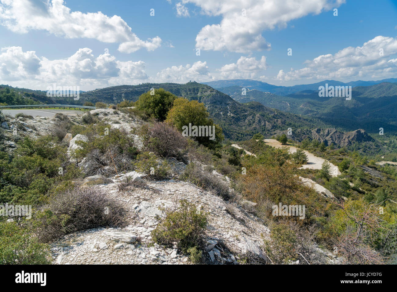 Mountain views and roads, Geopark Area, Troodos Mountains, Limassol ...
