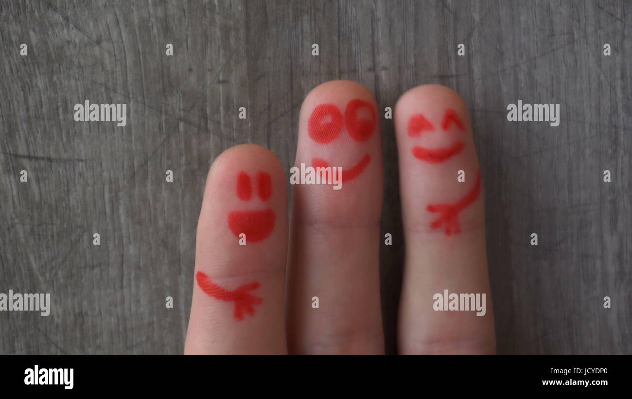 Smiley face finger painted on hi-res stock photography and images - Alamy