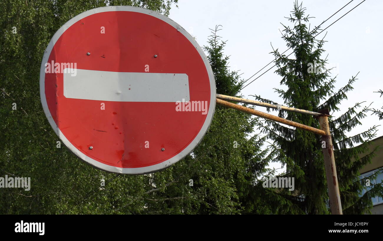 Car no entry road safety rules sign speed street traffic transport tree ...