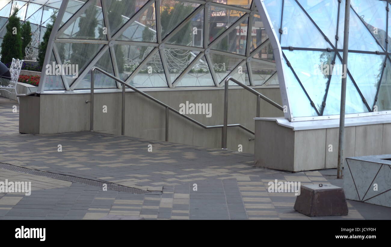 Time lapse video, the people near the entrance to the underground ...