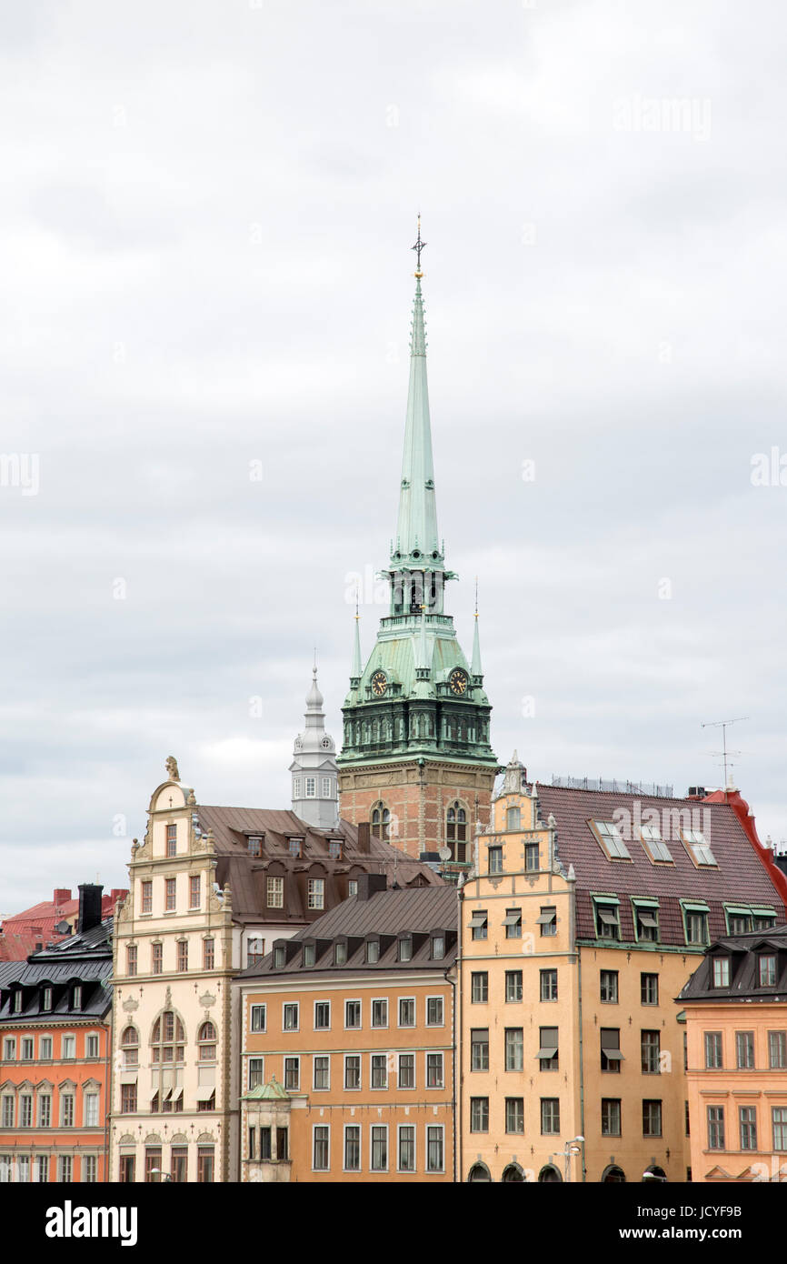 German Church and Old Town - Gamla Stan; Stockholm; Sweden Stock Photo ...