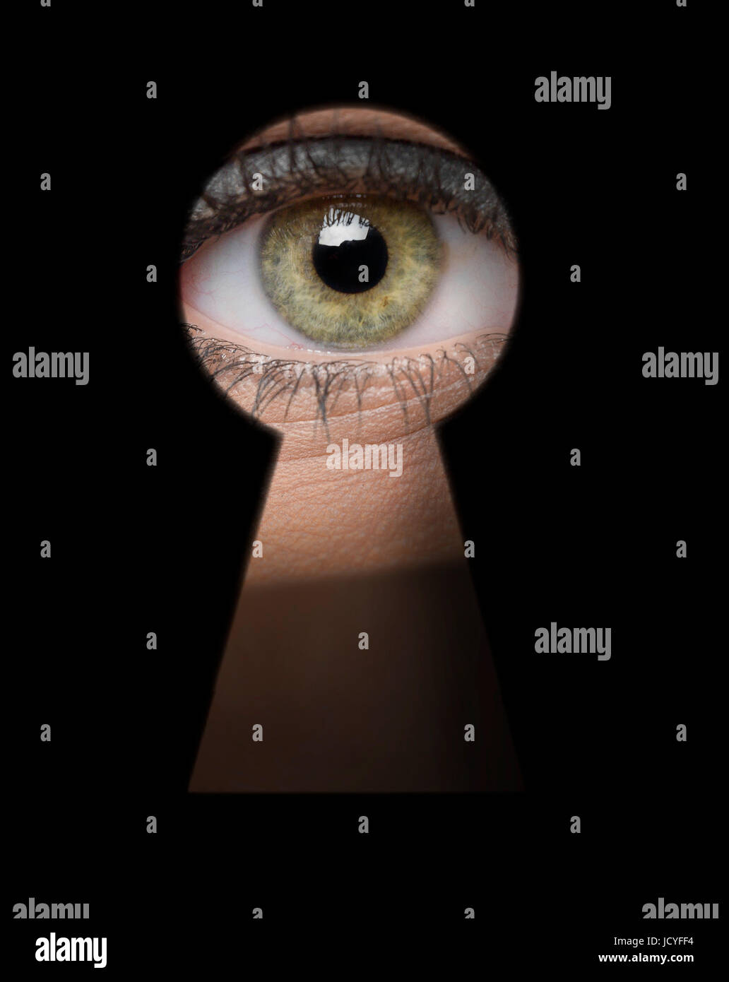 Looking through peephole hi-res stock photography and images - Alamy