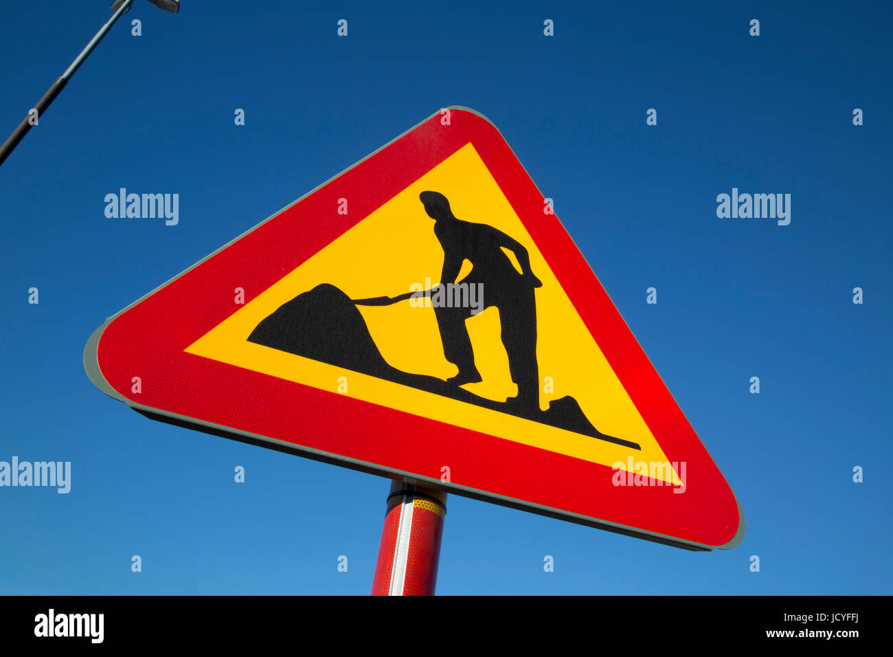 Roadworks sign in urban hi-res stock photography and images - Alamy
