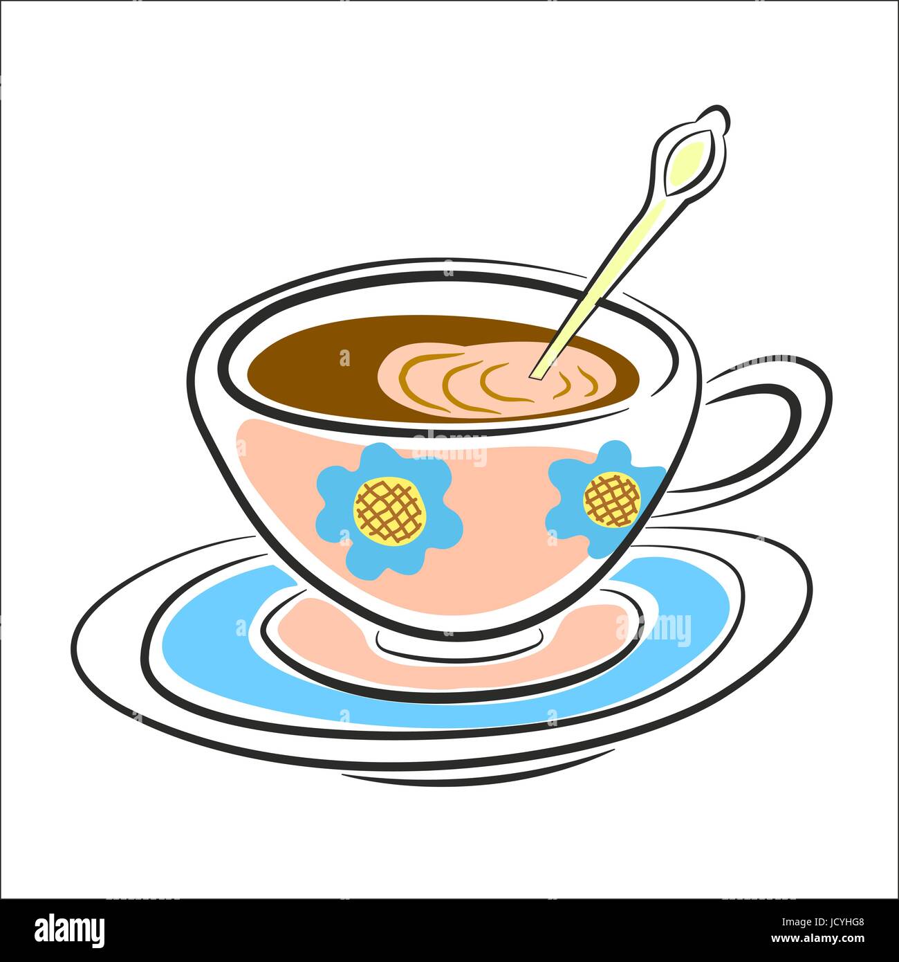 Cup tea saucer on Stock Vector Images - Alamy