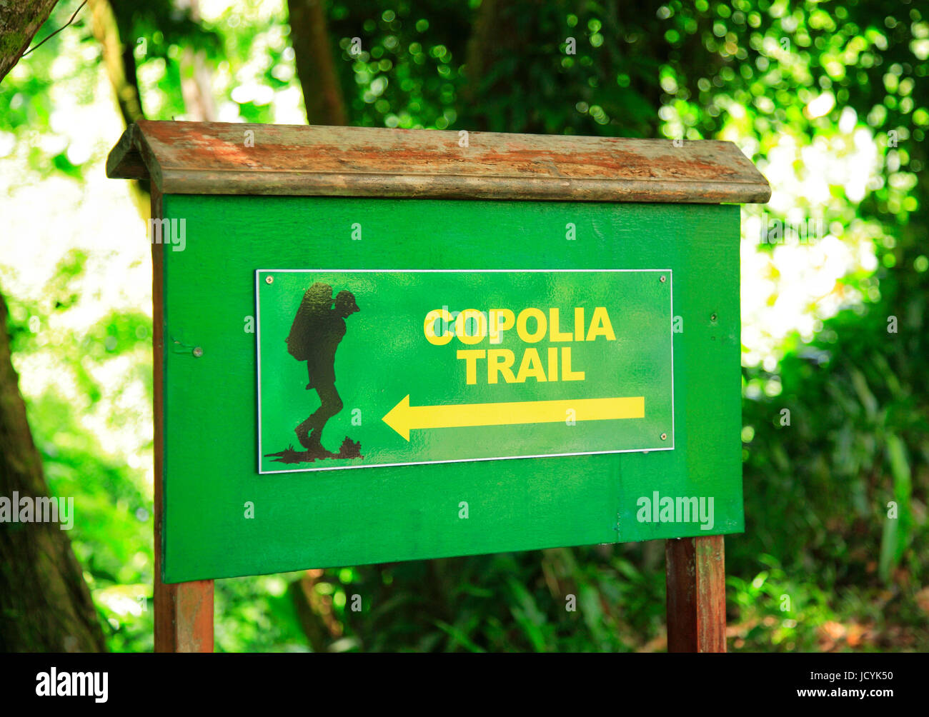 Starting point to the hiking trail leading to the top of Mount Copolia ...