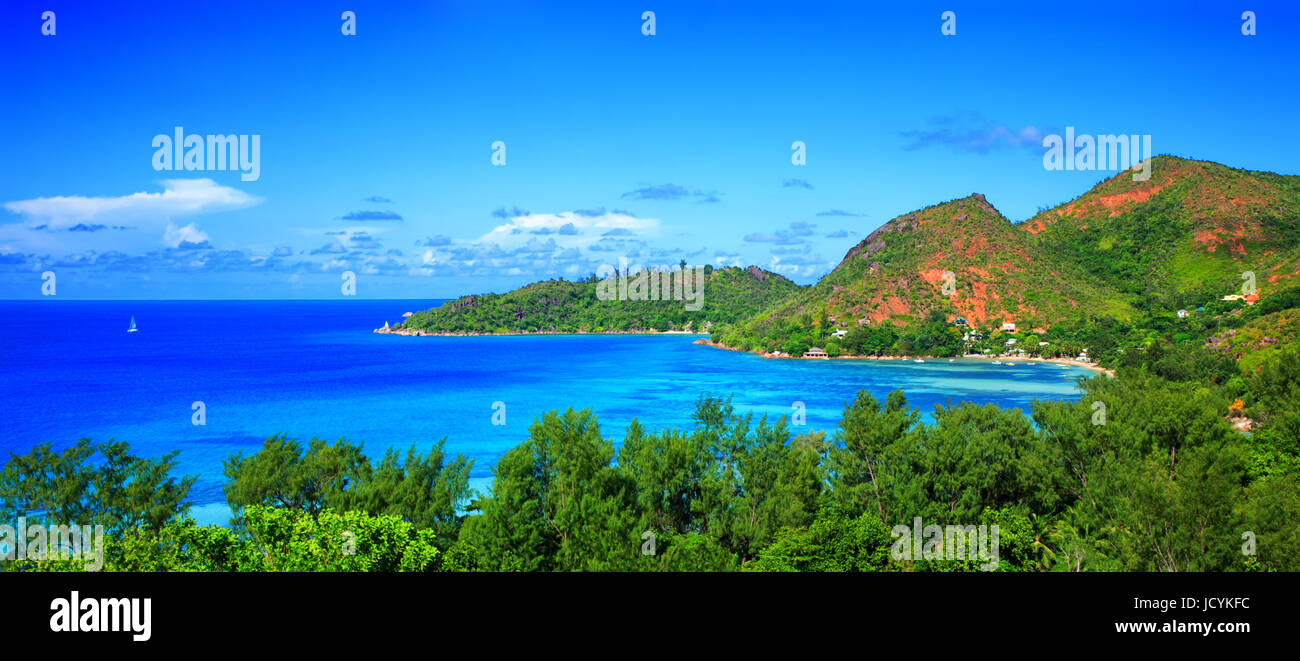 Possession Bay, Island Praslin, Indian Ocean, Republic of Seychelles ...