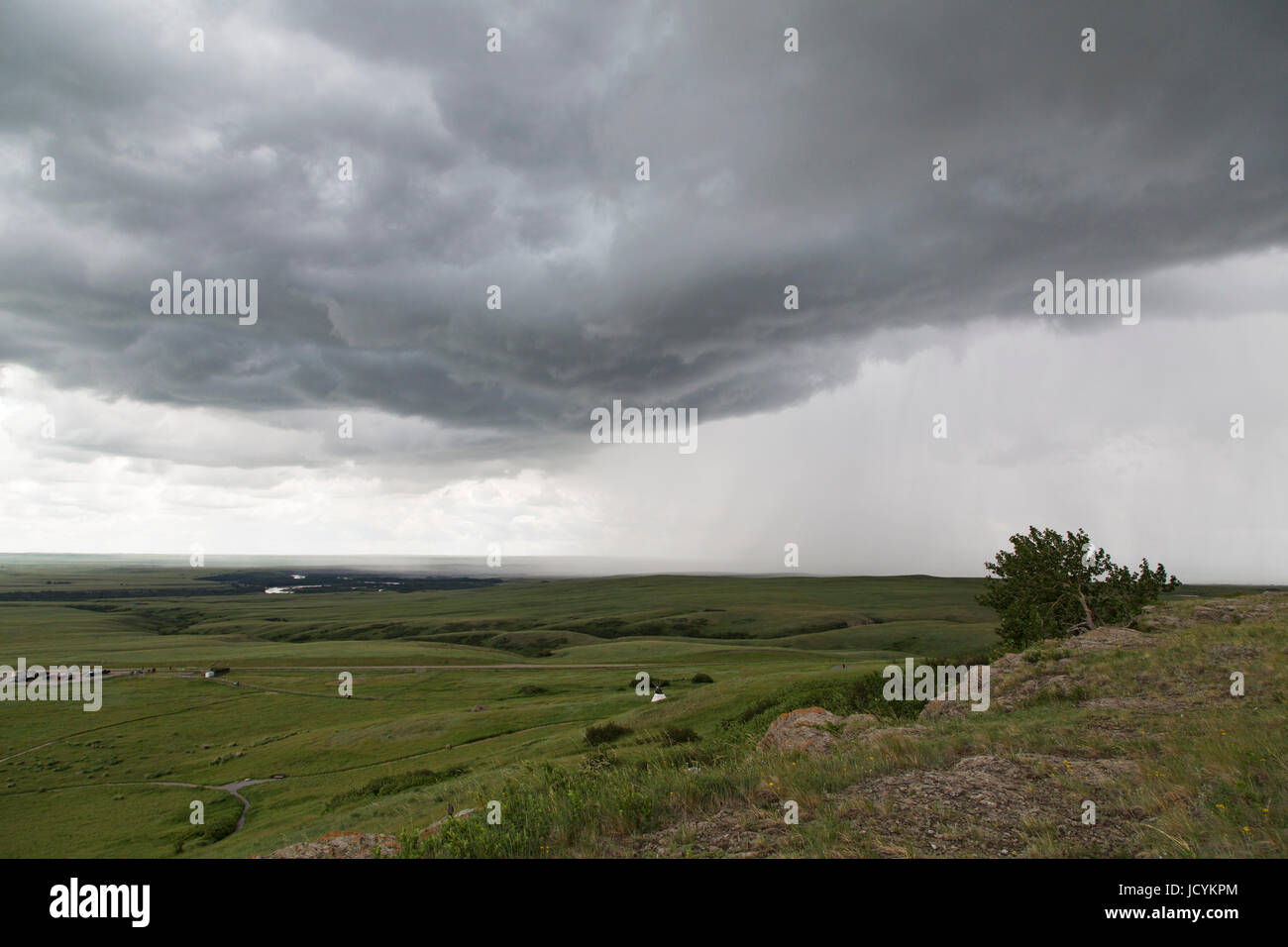 Storm at Head-Smashed-In Buffalo Jump in Alberta, Canada, The First ...
