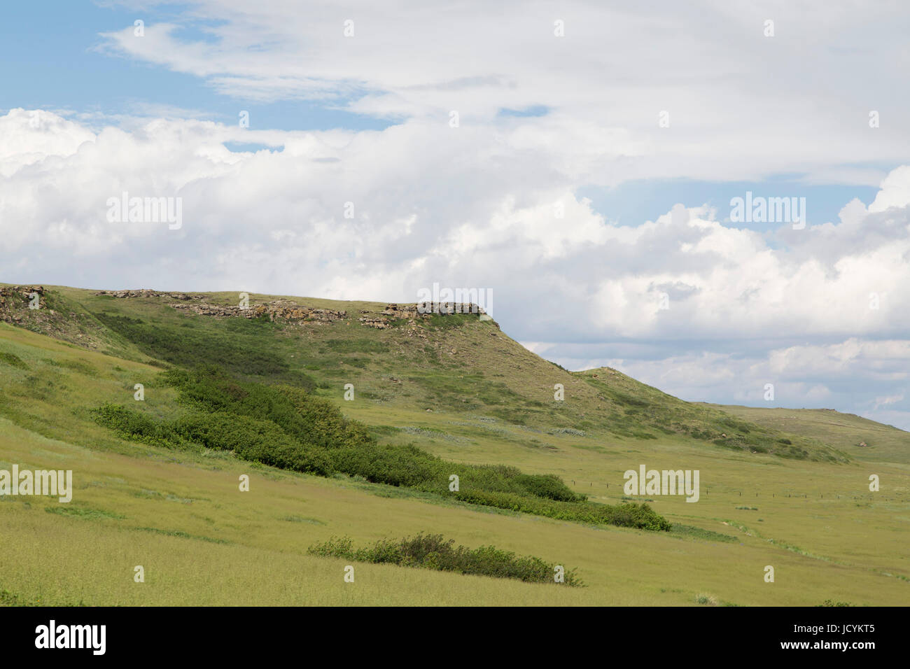 The cliffs at Head-Smashed-In Buffalo Jump in Alberta, Canada. The ...
