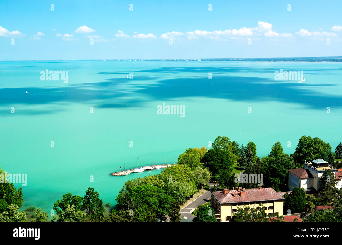 Landscape of Lake Balaton from Tihany peninsula, Hungary Stock Photo ...