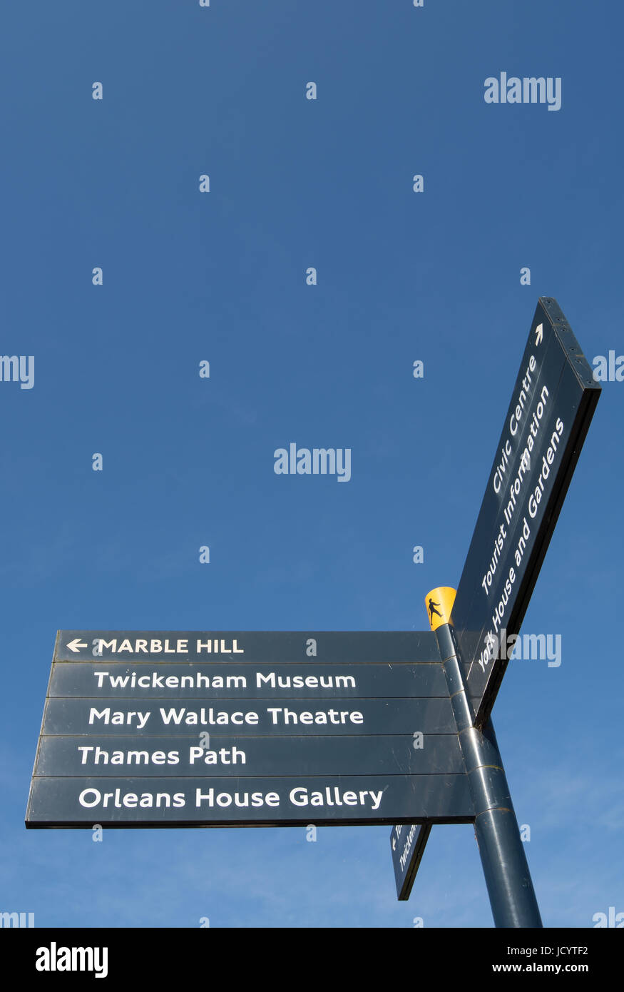 signpost in twickenham, middlesex, england giving directions to local ...