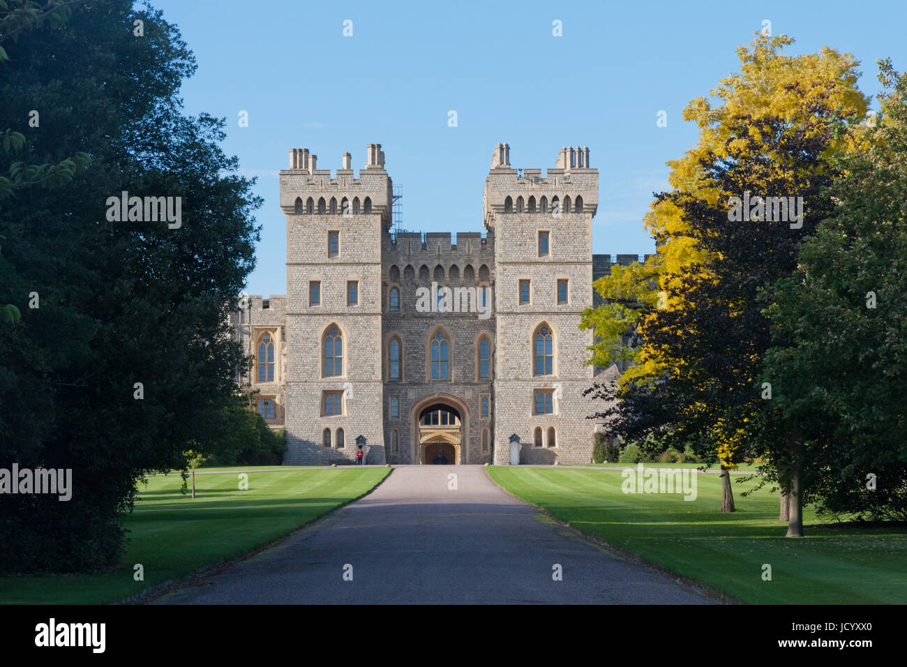 Windsor Castle entrance from Windsor, Great Park, Berkshire, England ...