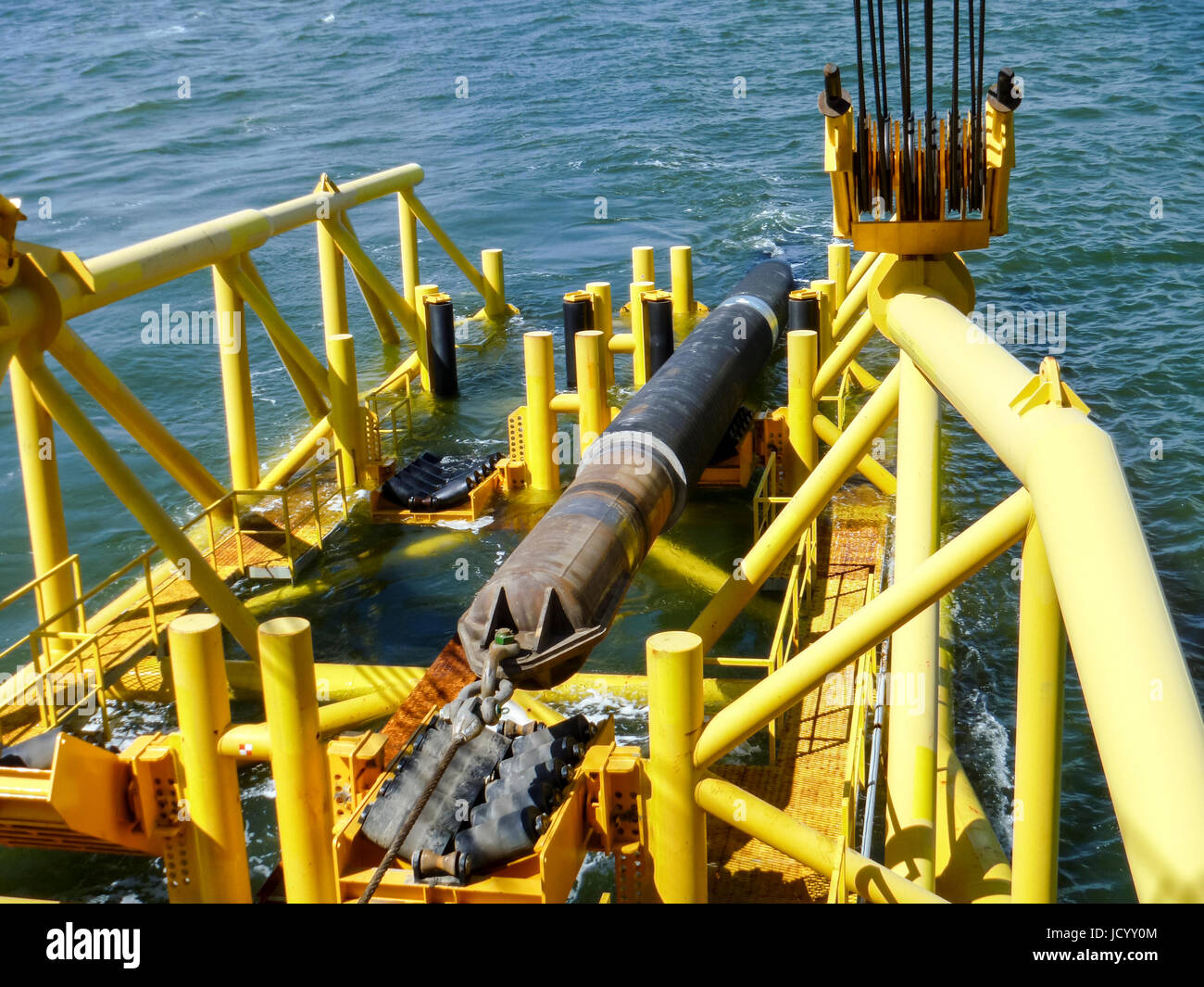 Laying pipes pipe laying barge crane hi-res stock photography and ...