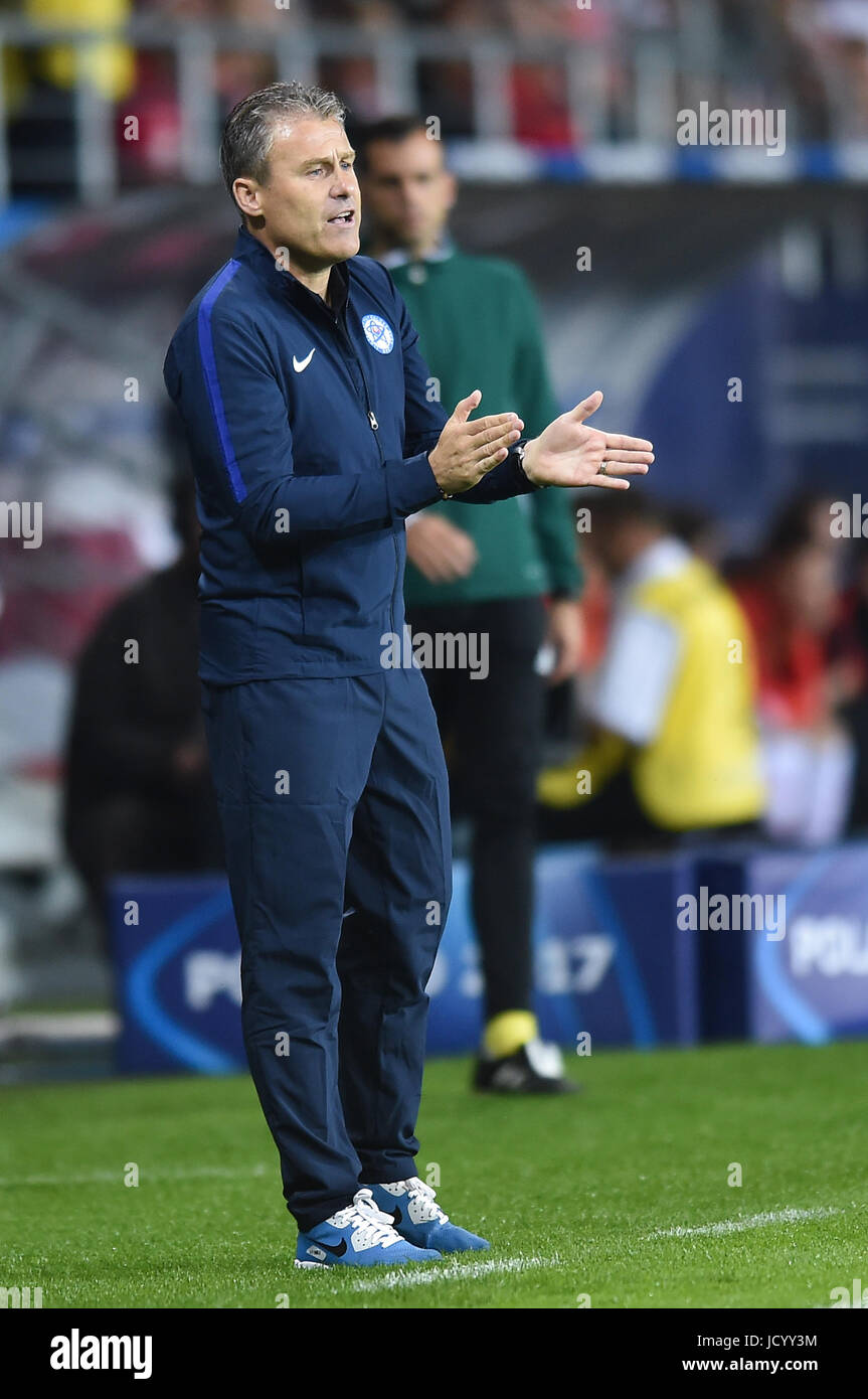 Pavel Hapal during the UEFA European Under-21 match between Poland and ...