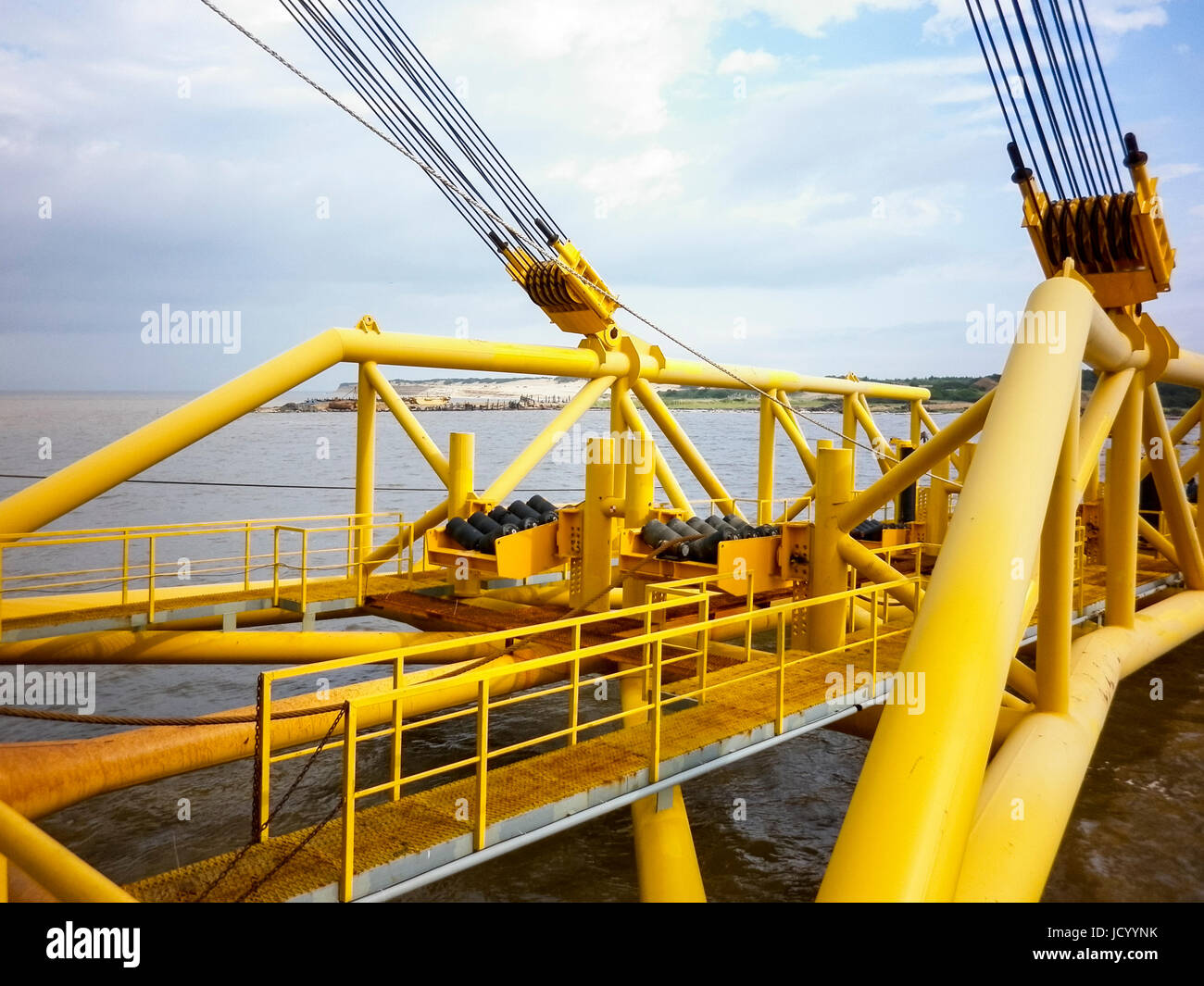 Descent of the pipeline to a bottom exhausting with the pipelaying ...