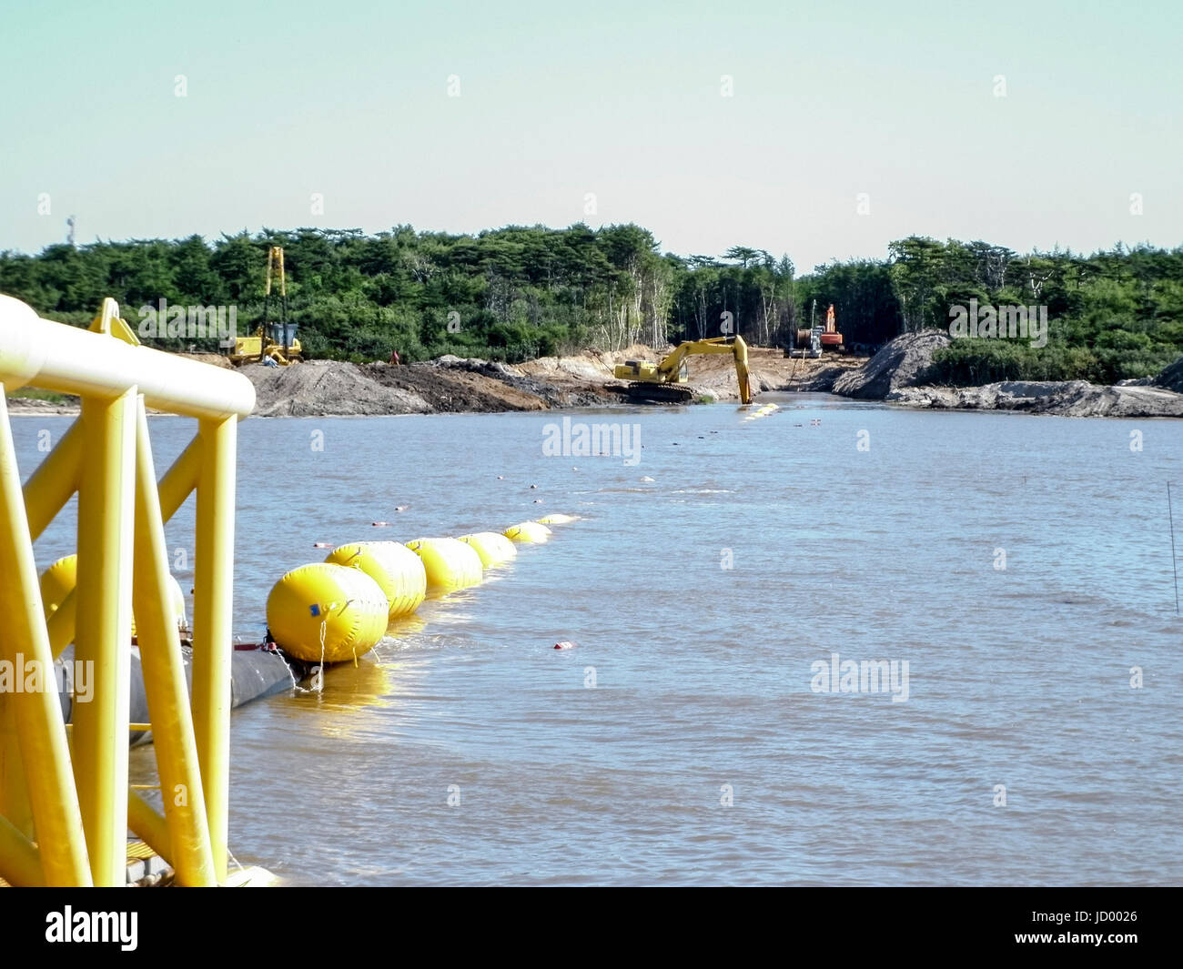 Laying pipes pipe laying barge crane hi-res stock photography and ...