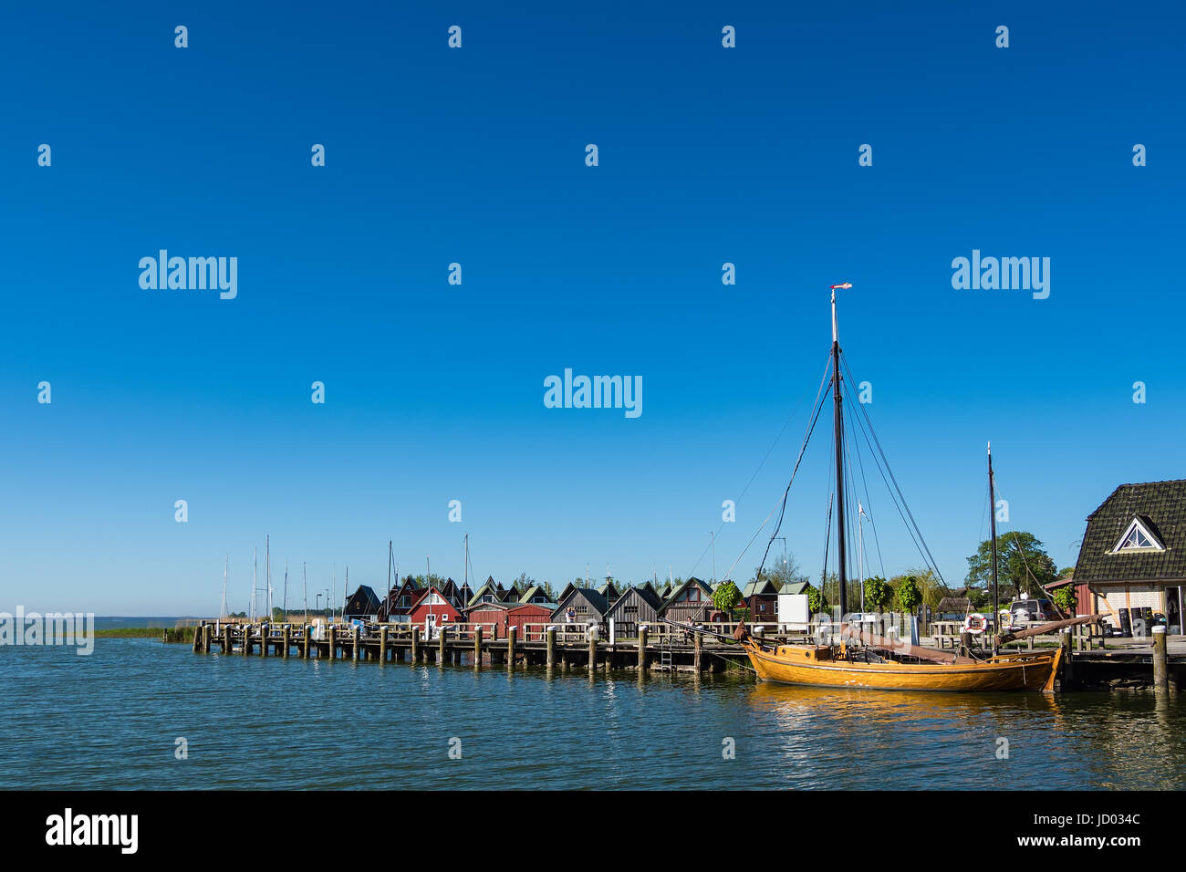 Sailing ship in the port of Ahrenshoop, Germany Stock Photo - Alamy