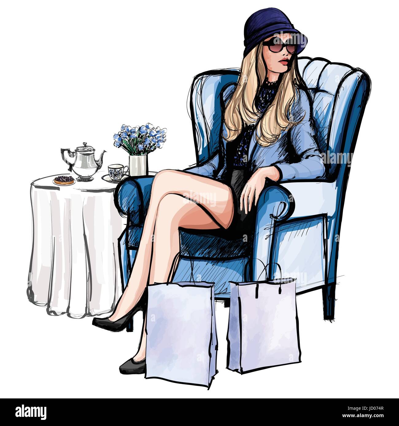 High tea vector vectors hi-res stock photography and images - Alamy