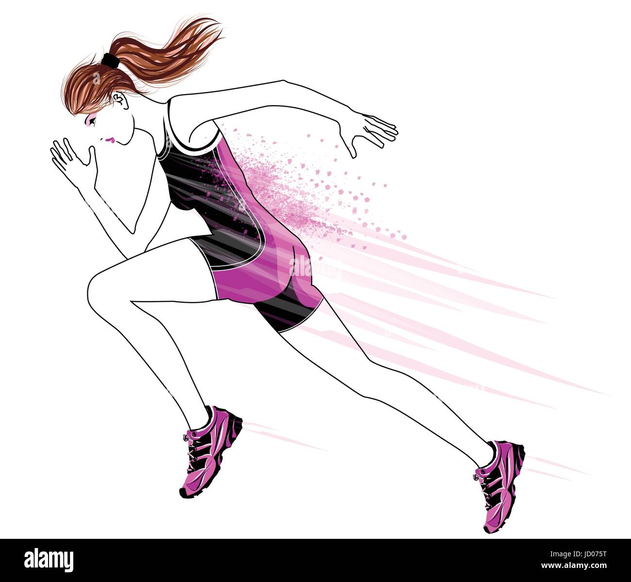 Female Running Vector