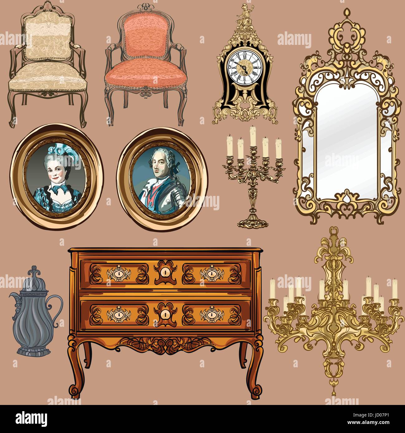 Louis xv furniture hi-res stock photography and images - Alamy