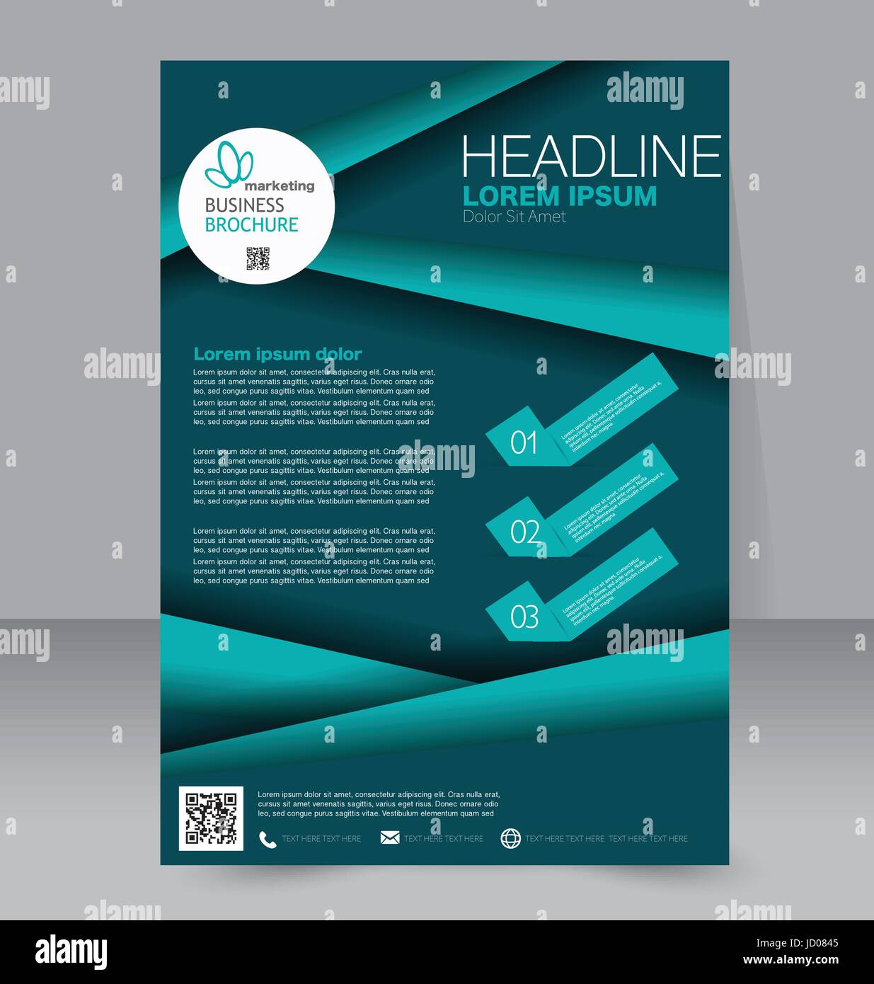 Flyer template. Business brochure. Editable A4 poster for design ...