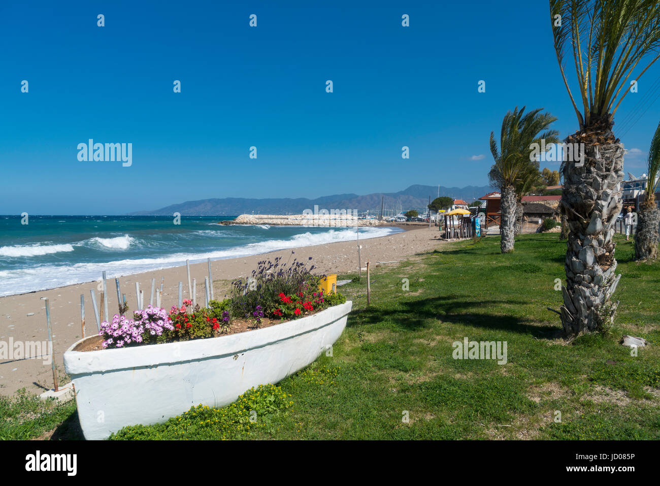 Latchi, beach and seafront, near Polis, west Coast, Cyprus Stock Photo ...