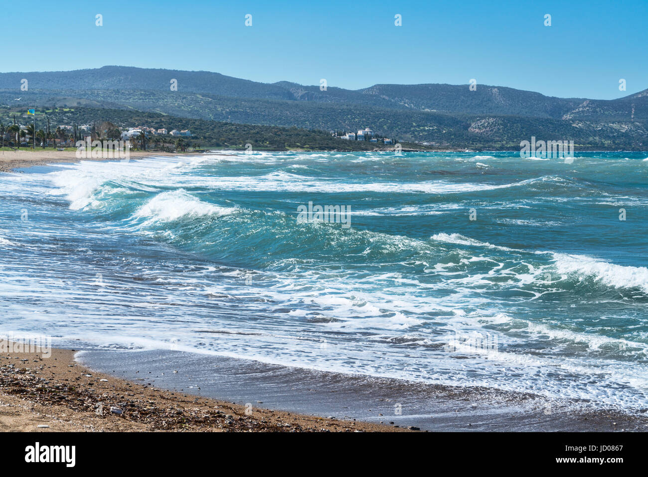 Latchi, beach and seafront, near Polis, west Coast, Cyprus Stock Photo ...