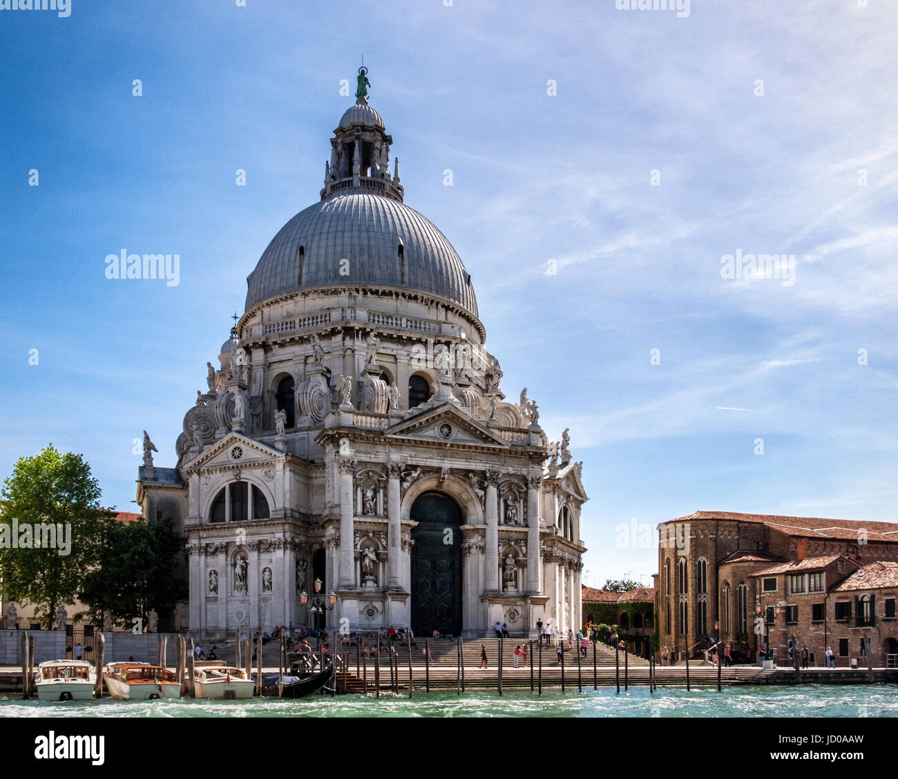 Venice Italy. Basilica di Santa Maria della salute, ornate exterior and ...