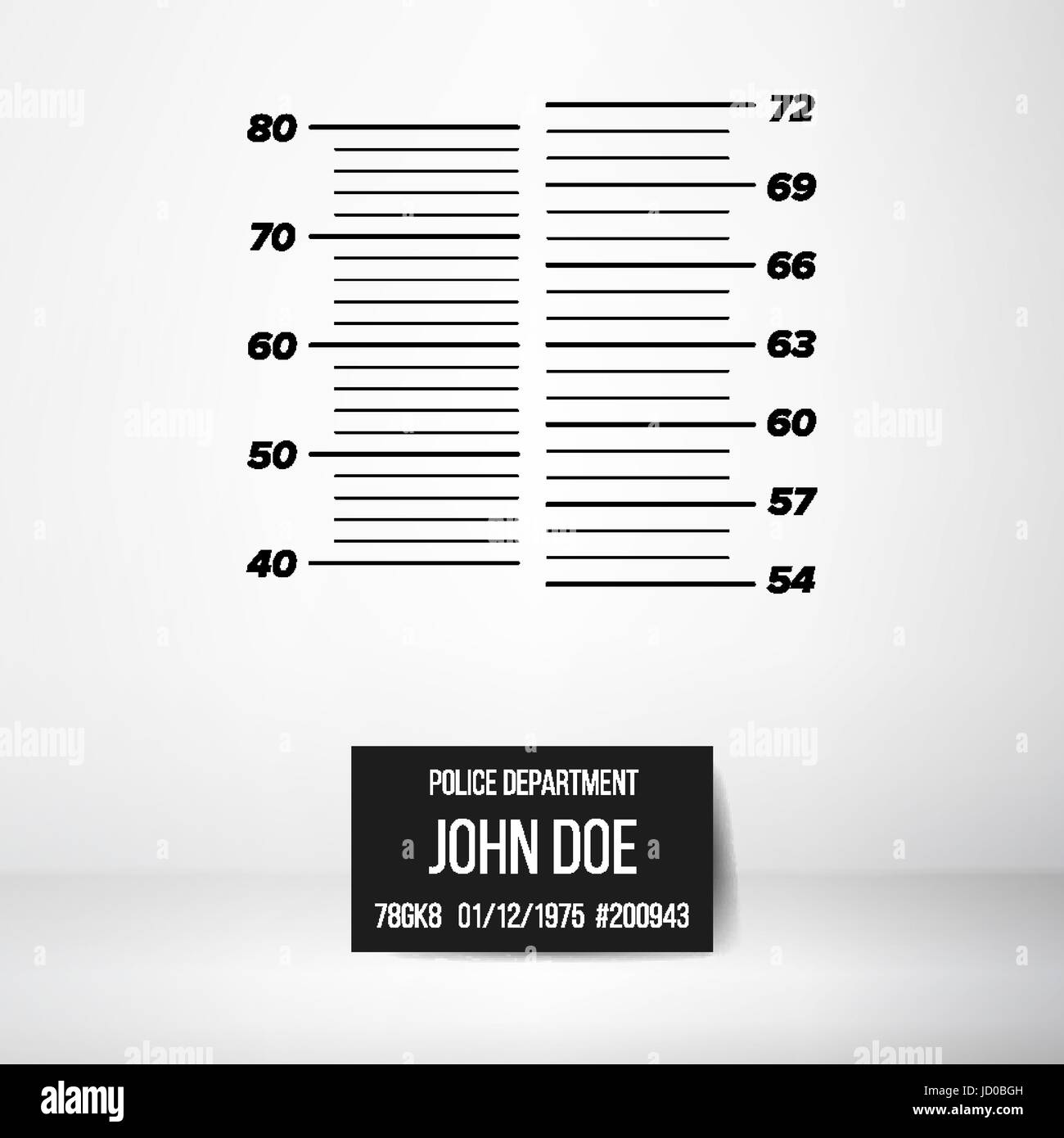 Police Wall Lineup Metrical Imperial. Prison Background Template ...