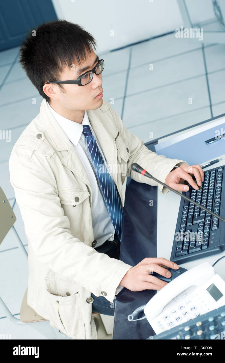 it engineer (work is being seriously Stock Photo - Alamy