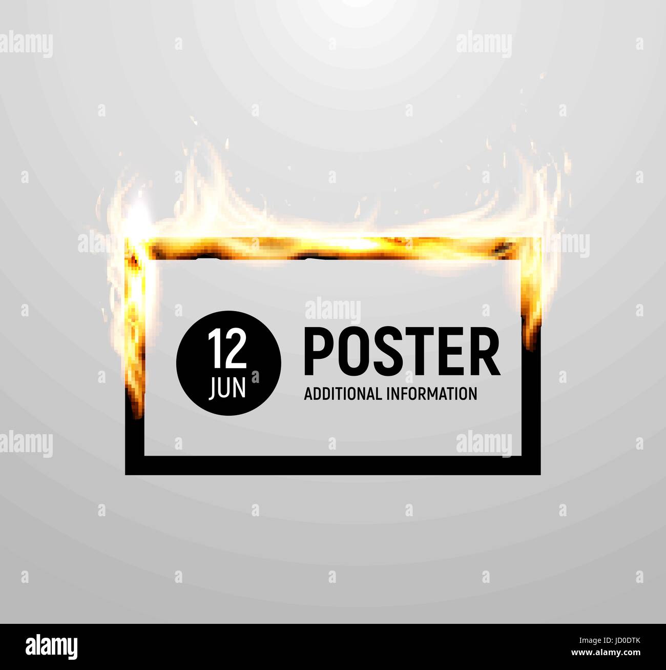 Fire Flames on an Advertising Poster Design. A bright fire that ...