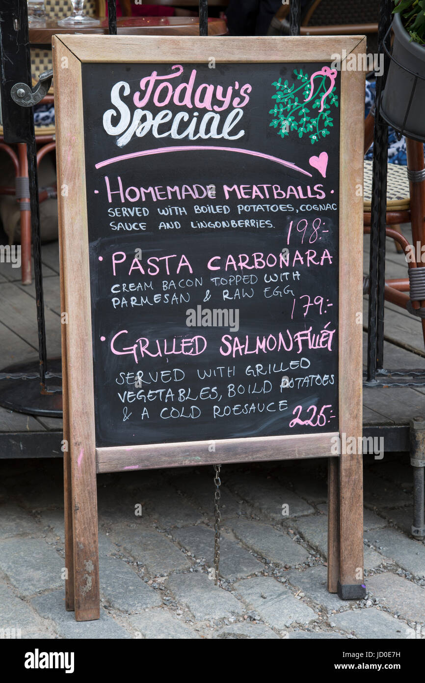 Swedish Menu, Gamla Stan - Old Town; Stockholm; Sweden Stock Photo - Alamy