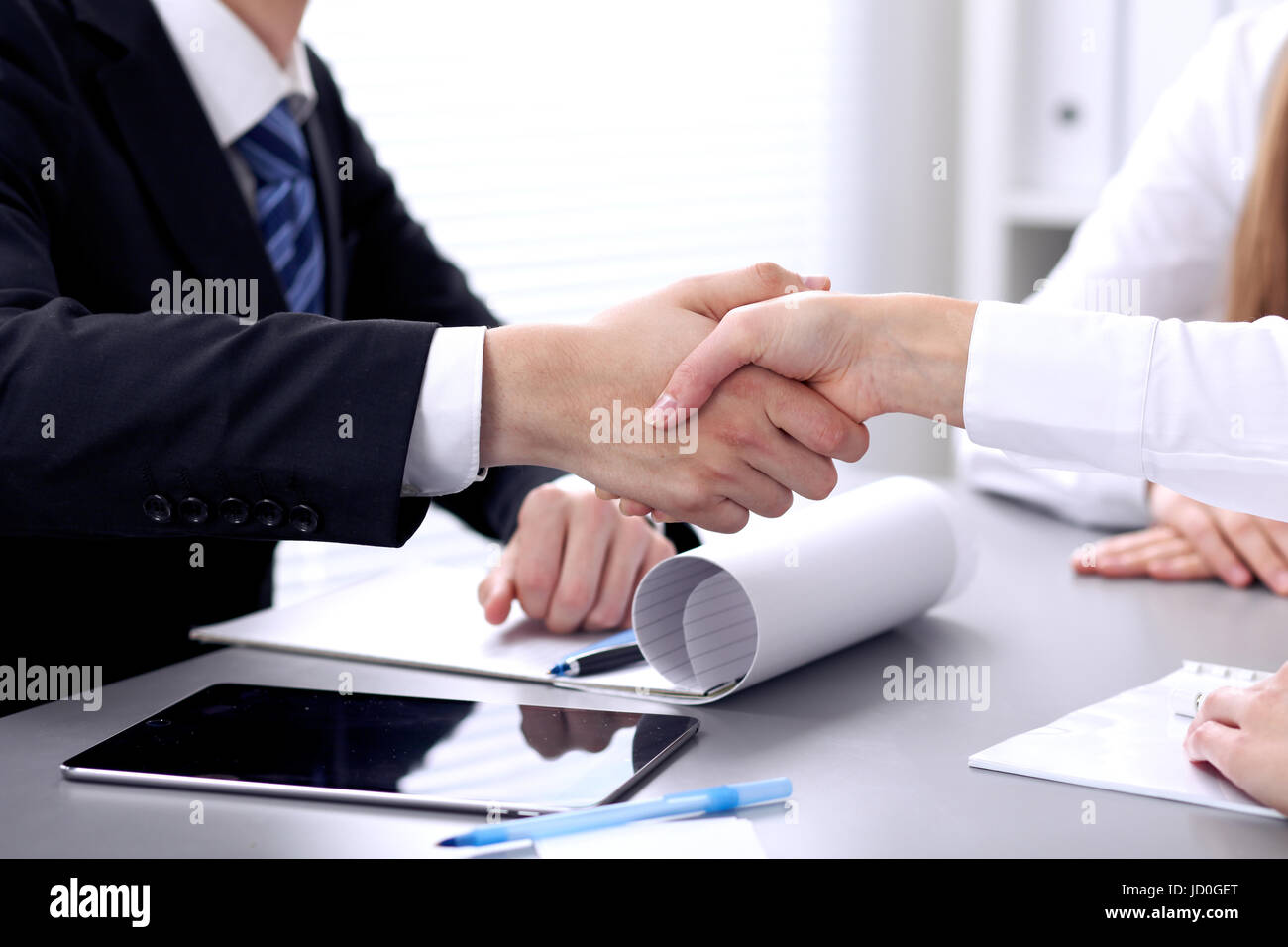 Business people shaking hands at meeting. Clouse up of handshake Stock ...