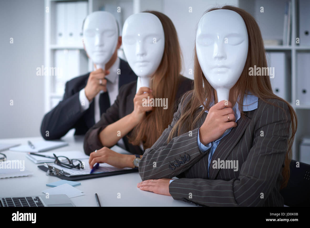 Group of business people at a meeting. Negative concept, Lack of ...