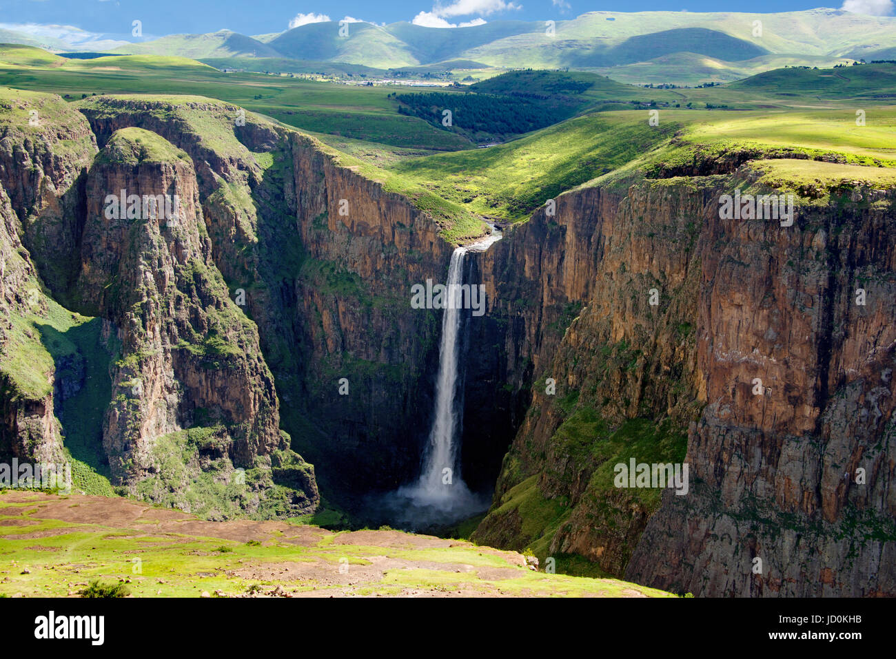 Maletsunyane Falls Semonkong Maseru District Lesotho Southern Africa ...