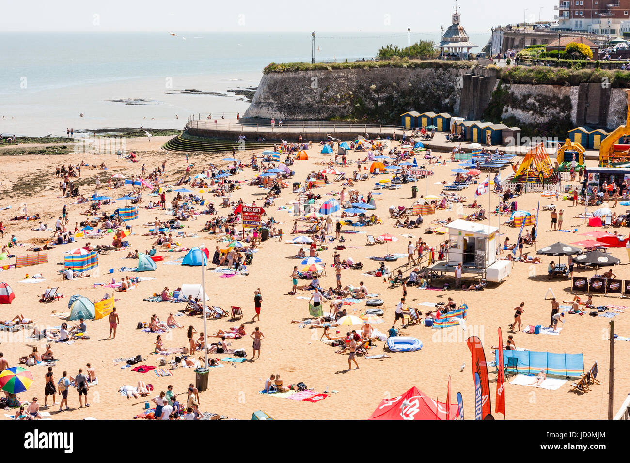 View along Viking Bay beach at Broadstairs during the daytime in the ...