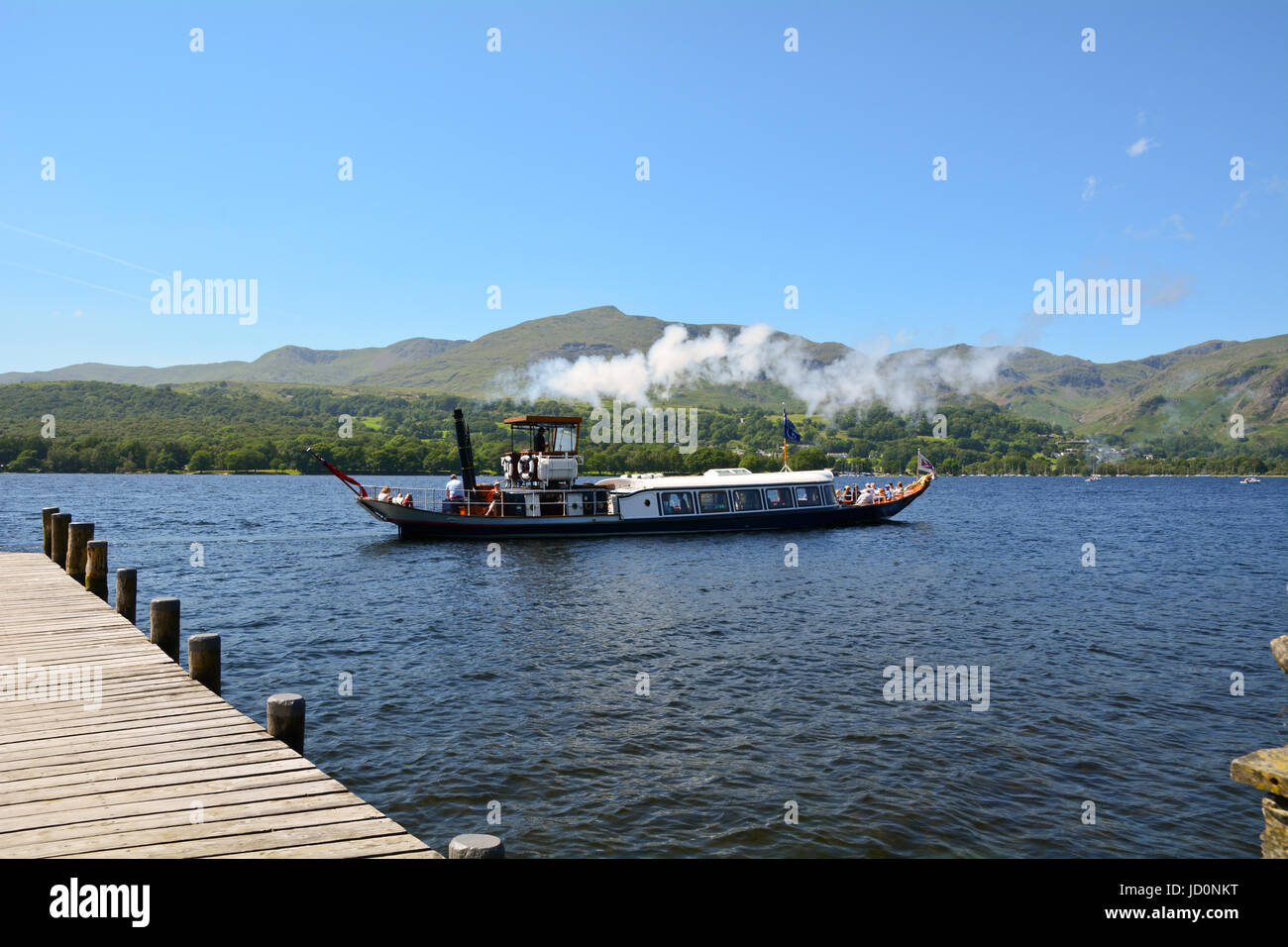Coniston Water, England. 17 June 2017: The Steam Yacht Gondola ferry ...
