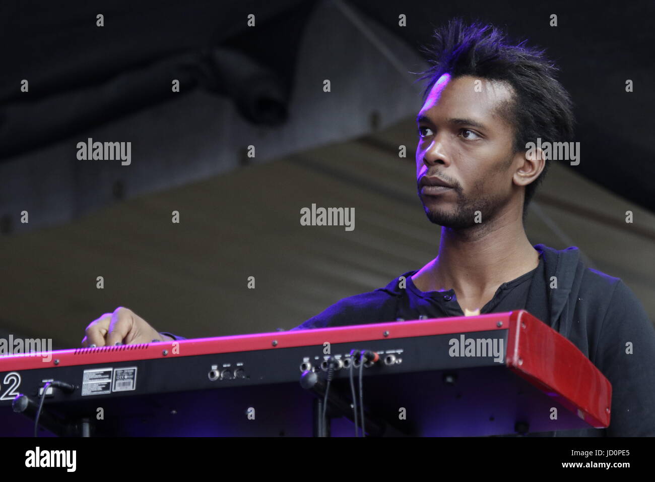 Worms, Germany. 17th June, 2017. The backing band of US singer Aka Naru ...