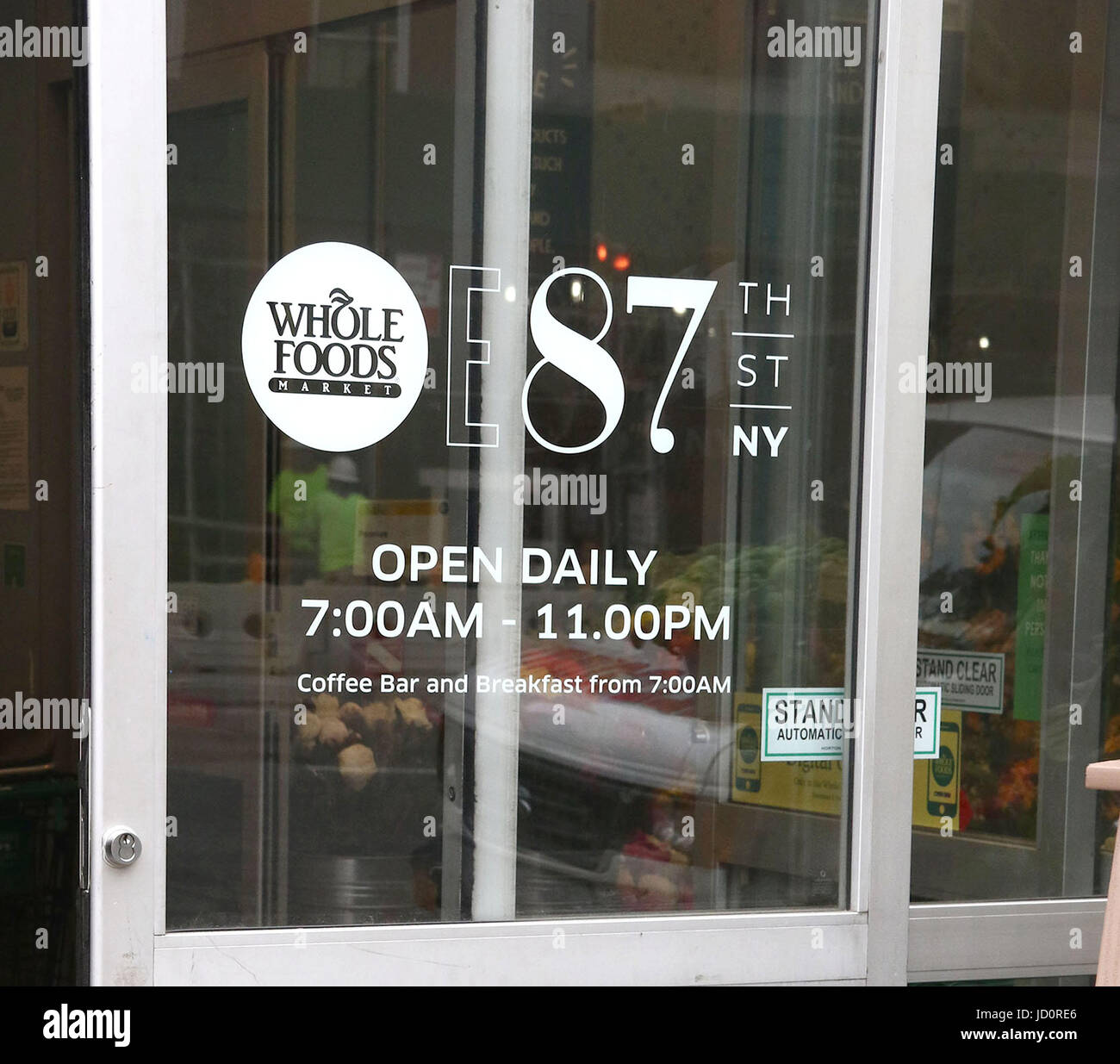 New York, New York, USA. 16th June, 2017. A view of Whole Foods sign ...