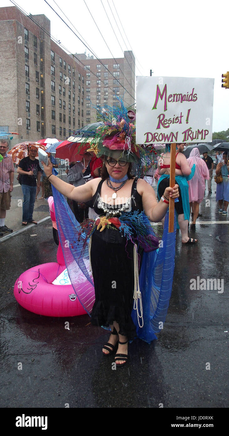 New York, New York, USA. 17th June, 2017. Coney Island Mermaid Parade ...